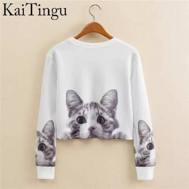 Jual TREND!!! AFI YL Crop Cute Cat ( LD 92 , P 50 ) PALING LARIS ...