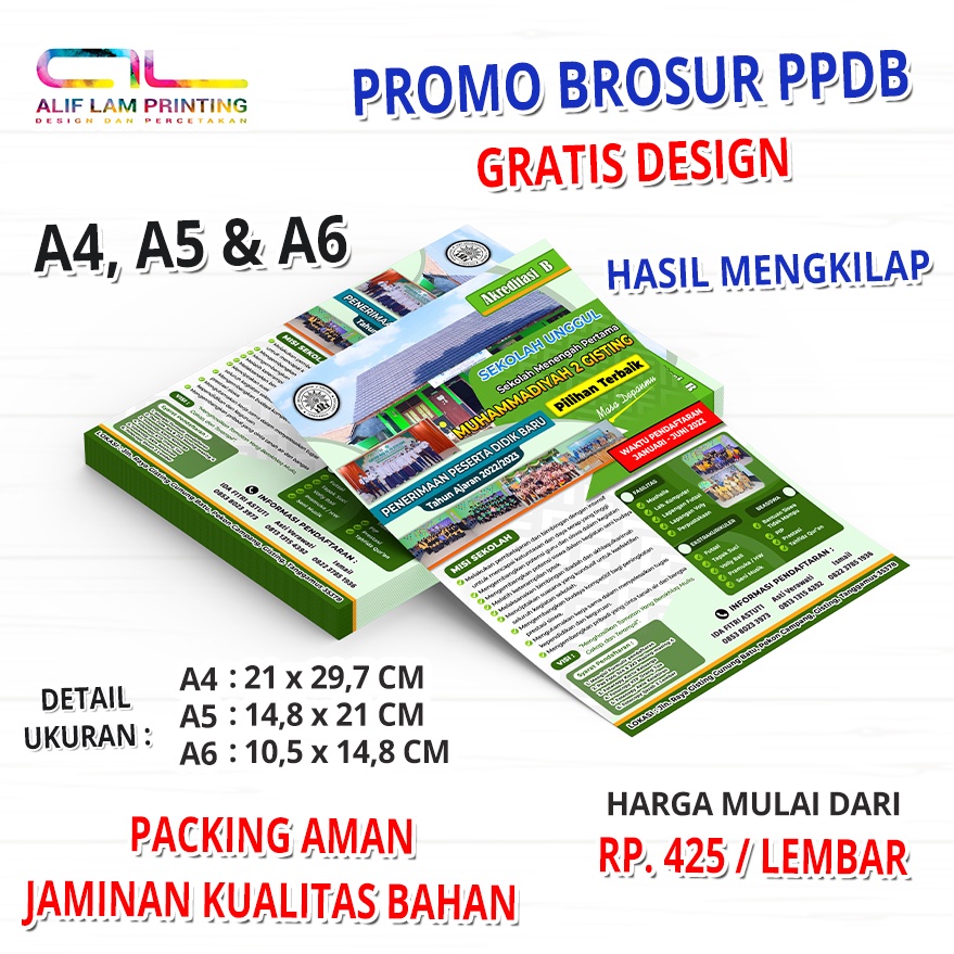Jual CETAK BROSUR PPDB | GRATIS DESIGN | ARTPAPER 150 GSM | Shopee ...