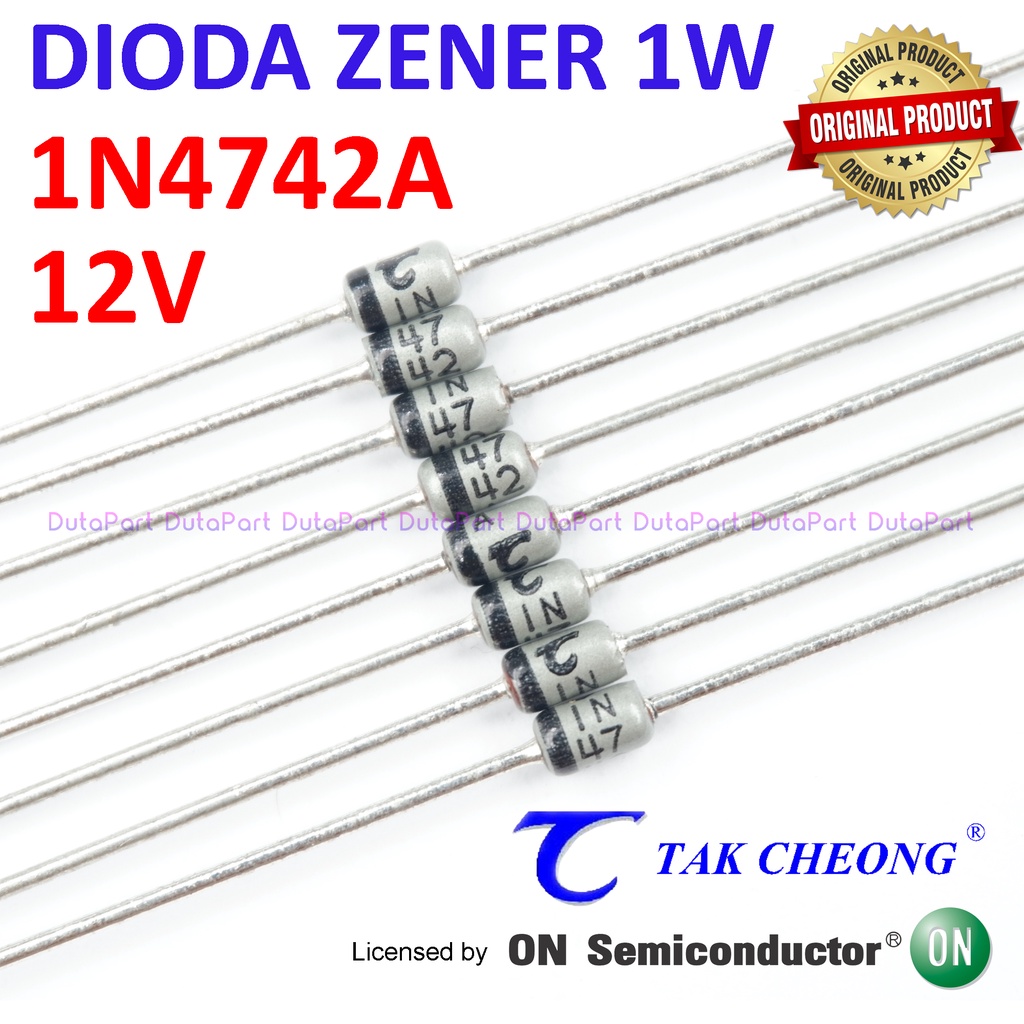 Jual Dioda Zener 1N4742A 12V 1W ORIGINAL TC Licensed by ON SEMI 1N4742 12 V | Shopee Indonesia