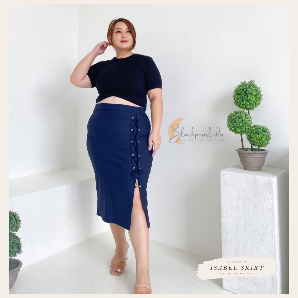 Jual ISABEL Rok Span Big Size Jumbo | Rok Midi Korean Style Jumbo ...