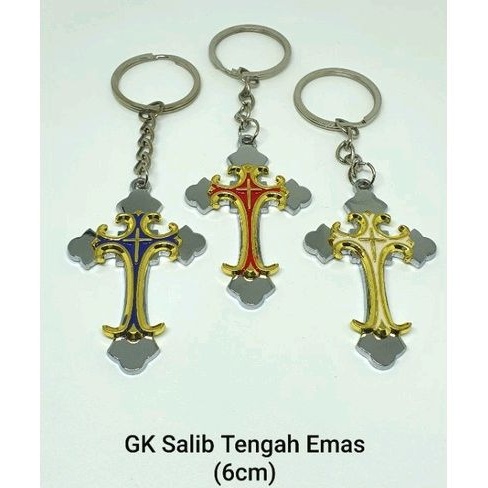 Jual Gantungan Kunci Salib Tengah Emas 6cm | Shopee Indonesia