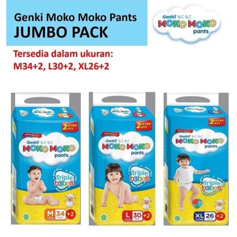 Jual Popok Genki Moko-Moko M/L/XL New | Shopee Indonesia