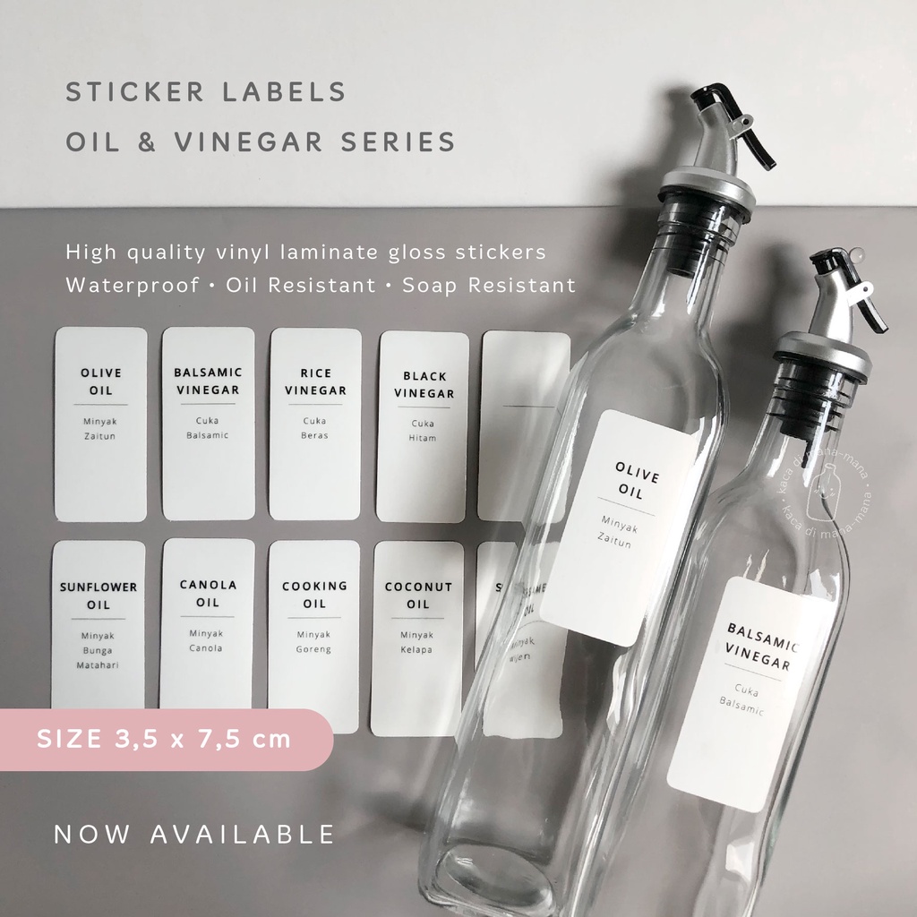 Jual Sticker label oil vinegar sauce bottle - sticker label minyak cuka ...