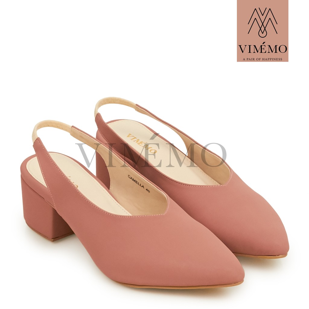 Jual Block Heels - CAMELLA HEELS Pink by VIMEMO Official | Shopee Indonesia