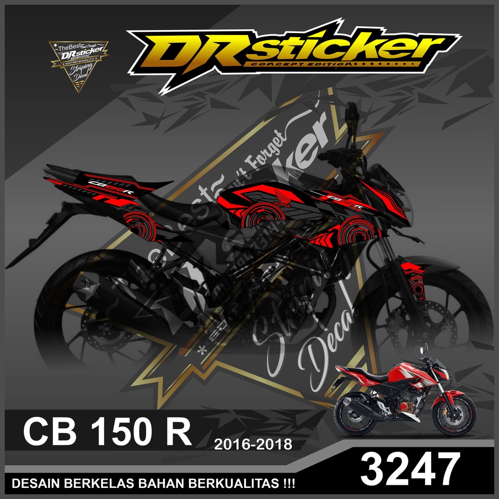 Jual 3247 Sticker Striping CB 150R Streetfire Variasi NEW Semi full ...