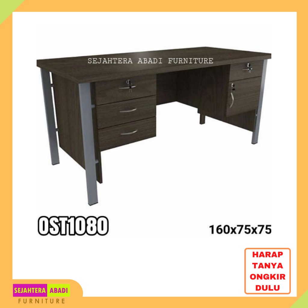 Jual meja tulis besar 1 biro, meja direktur, meja kantor orbit kaki ...