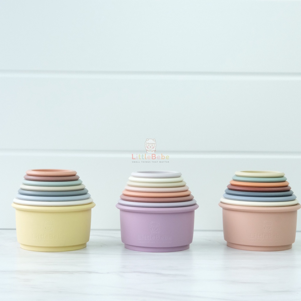 Jual Littlebebeshop - Silicone Stacking Cup Tower Mainan Bayi Cup susun | Shopee Indonesia