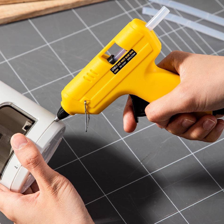 Jual Reborn Deli Hot Melt Glue Gun Lem Tembak warna kuning daya listrik ...