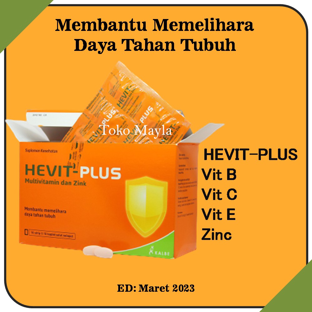 Jual Hevit Plus - Vitamin C 500mg, Vitamin B, Vitamin E, Zinc | Bukan ...