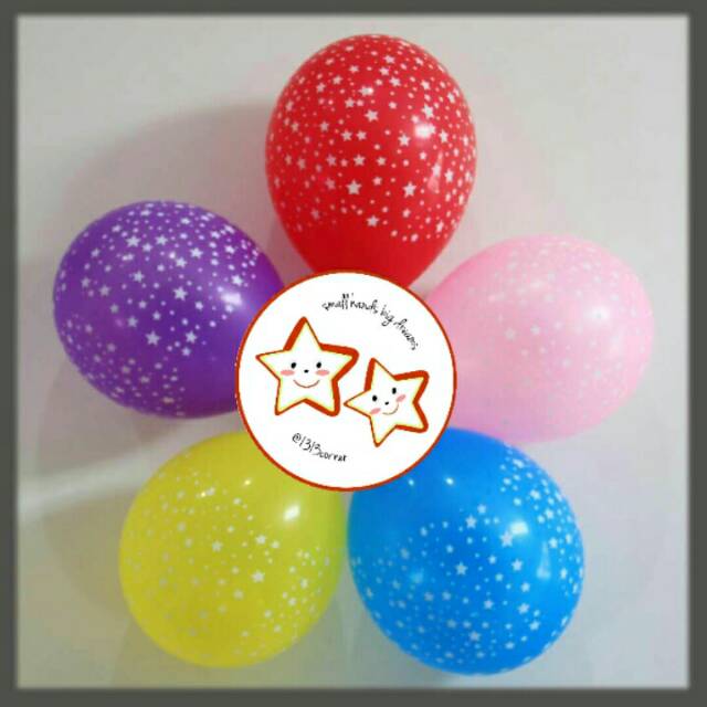 Jual Balon bermotif bintang/ polka-dot/ polos | Shopee Indonesia