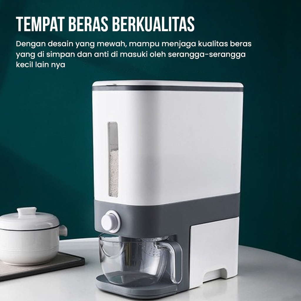 Jual Dispenser beras rice storage box kapasitas besar automatic ...