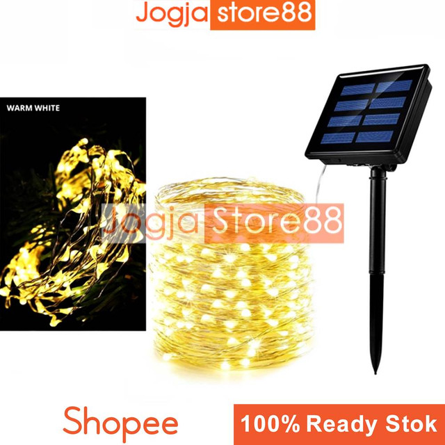 Jual Lampu Hias Dekorasi USB 100 LED 10 Meter with Solar Panel - Warm ...