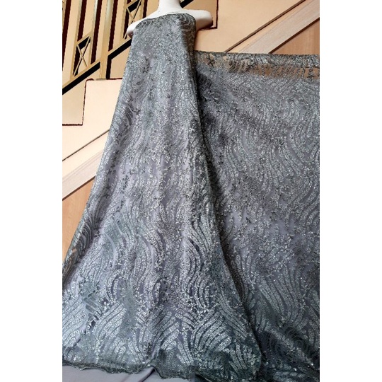 Jual Kain Tile/Tulle Payet Mutiara Sequin, tile kain brokat, tile ...