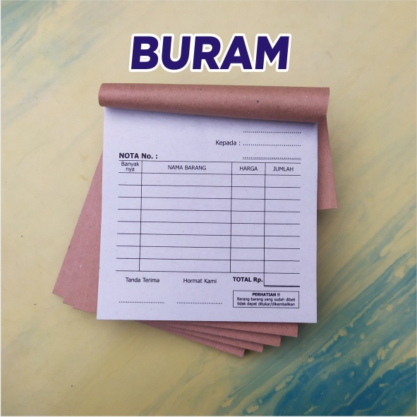 Jual Nota Penjualan Kontan Kecil Jual Beli Kosongan Kertas Buram ...