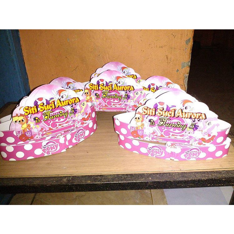 Jual Topi Ulang tahun/ Topi Ultah Custom/ Topi Ultah Foto ( little Pony ...
