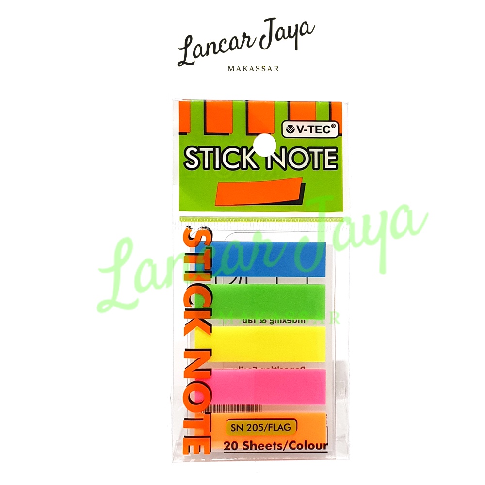 Jual Penanda Memo Tempel Stick V-TEC VTEC Sticky Notes SN 205 Flag ...