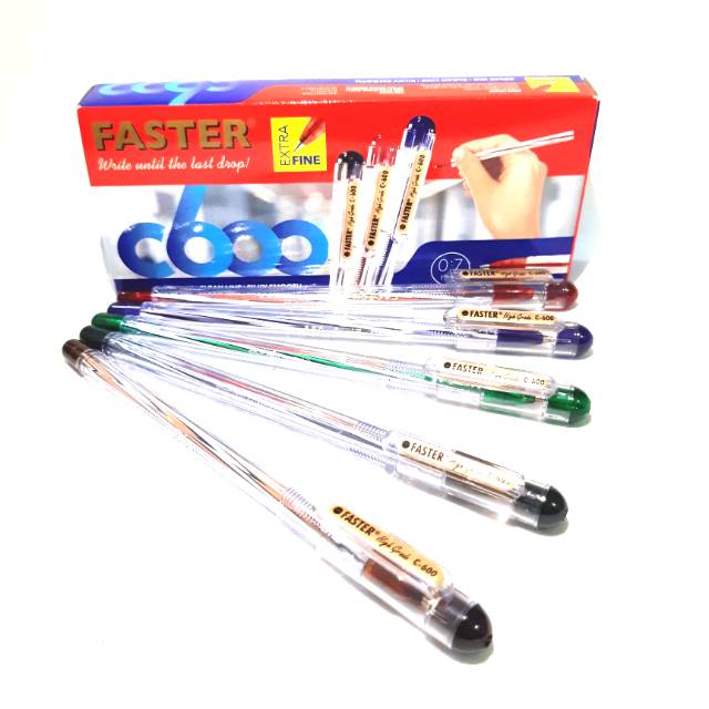 Jual (ISI 12)Pulpen/Bolpen/Ballpoint/Ballpen Faster C600 ExtraFine 0.7 ...