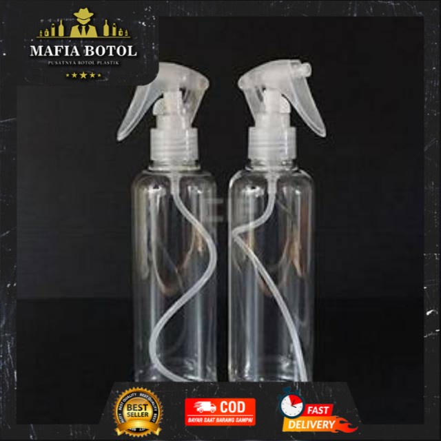 Jual Botol Plastik spray 250 ml triger trigger tebal baru semprot tutup bening putih hitam ...