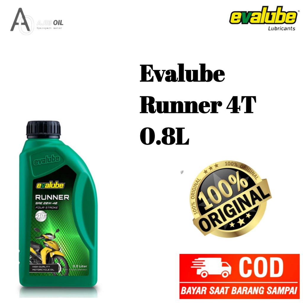 Jual OLI OIL MESIN EVALUBE RUNNER 4T 20W-40 800ML ORIGINAL | Shopee ...