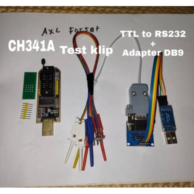 Jual Alat Flash Reciver CH341A dan TTL to RS Konektor DB9 | Shopee ...