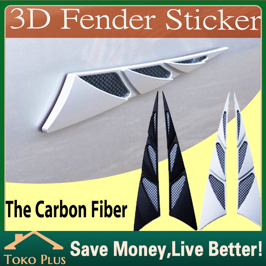 Jual 1 Pair Car Vent Sticker Universal Car Decor Air Intake Side Flow ...