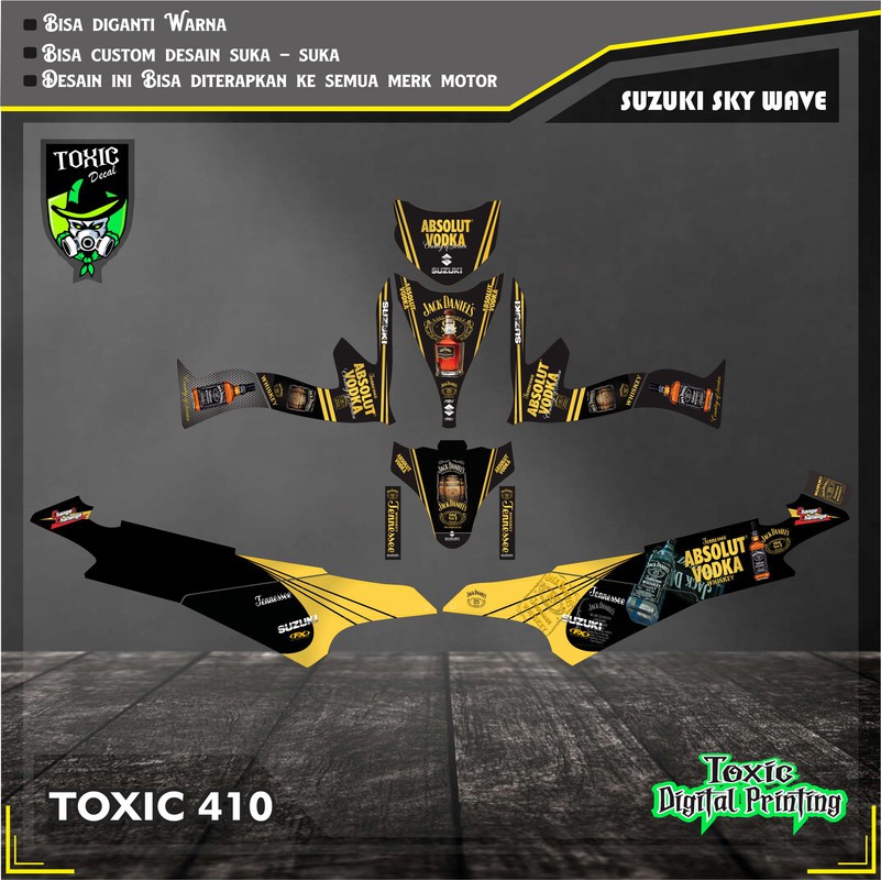 Jual DECAL MOTOR STRIPING SKEYWAVE ABSOLUTE VODKA BLACK | Shopee Indonesia