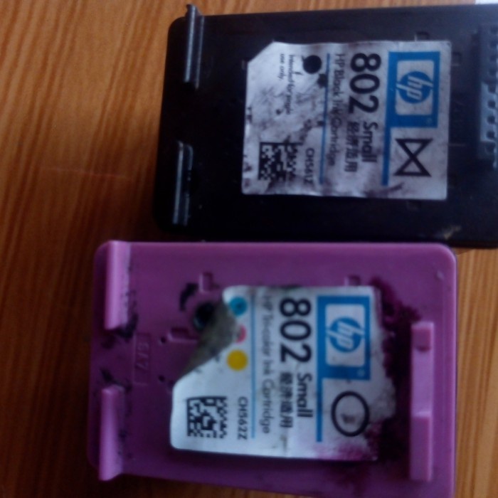 Jual cartridge katrit printer hp bekas pakai hitam warna service doubel ...