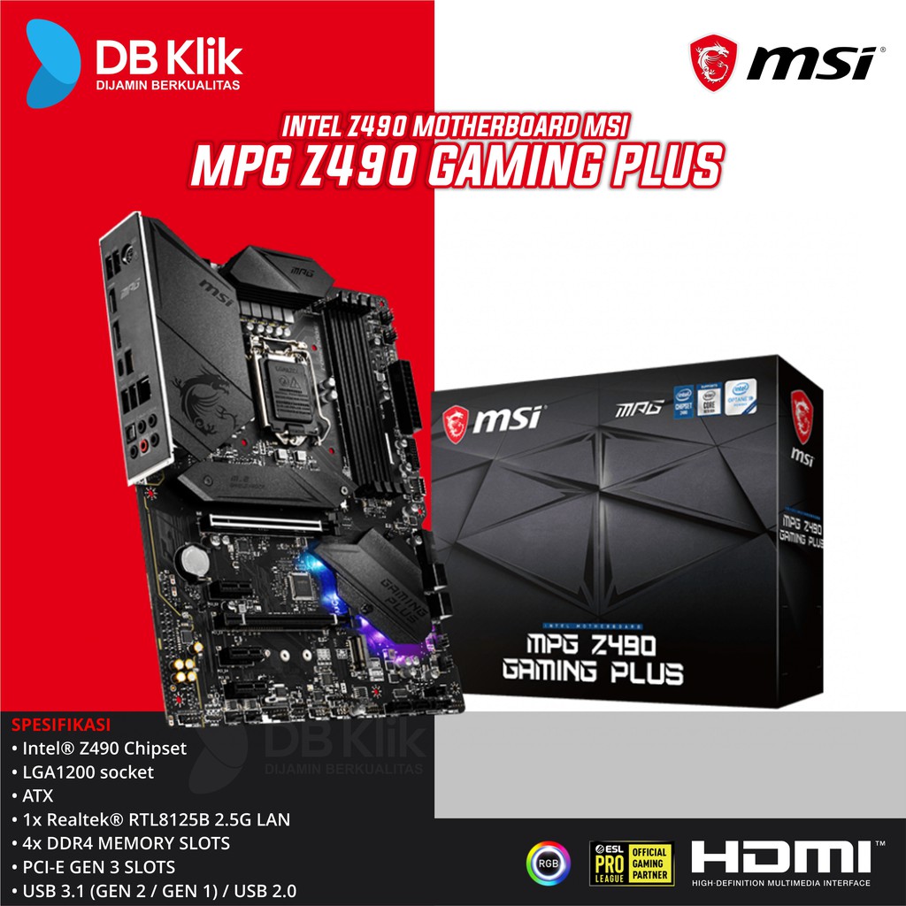 Jual Motherboard MSI MPG Z490 Gaming Plus - MB MSI MPG Z 490 Gaming ...