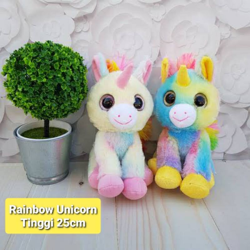 Jual Boneka Unicorn Rainbow Big Eyes Murah | Shopee Indonesia