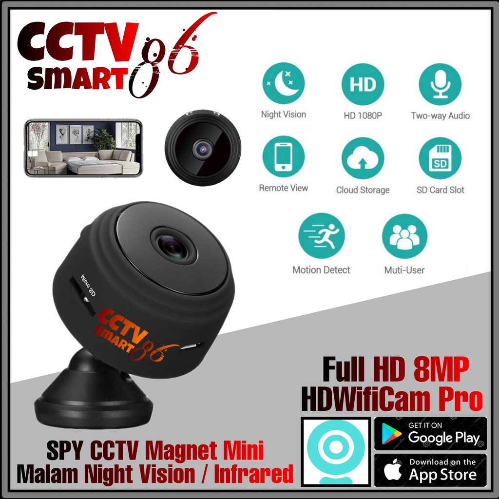 Jual NEW Spy Cam A9 Mini IP Camera WiFi HD 1080P Smart CCTV Wireless ...