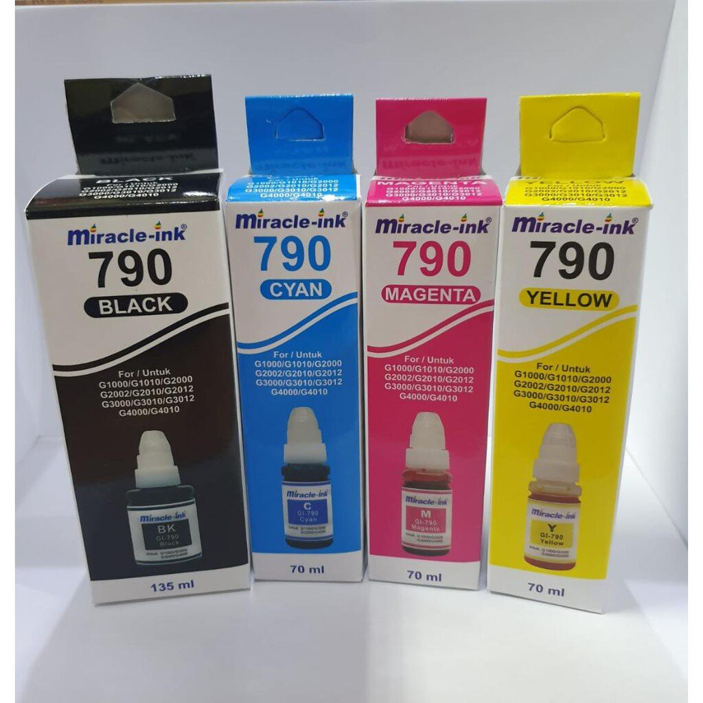 Jual Tinta printer Miracle Ink 790 Canon G-series 4 warna untuk Canon ...