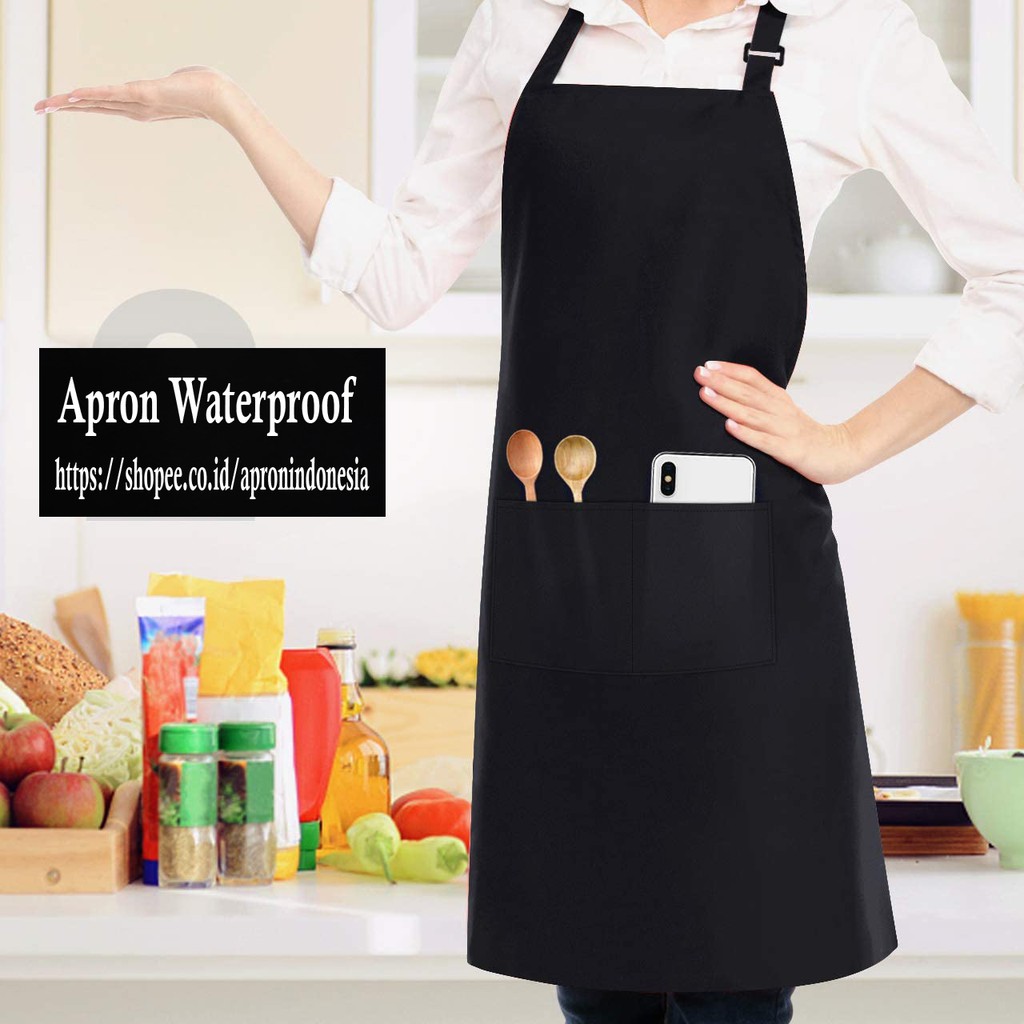 Jual Apron Celemek Anti Air Anti Minyak Waterproof Bahan Import ...