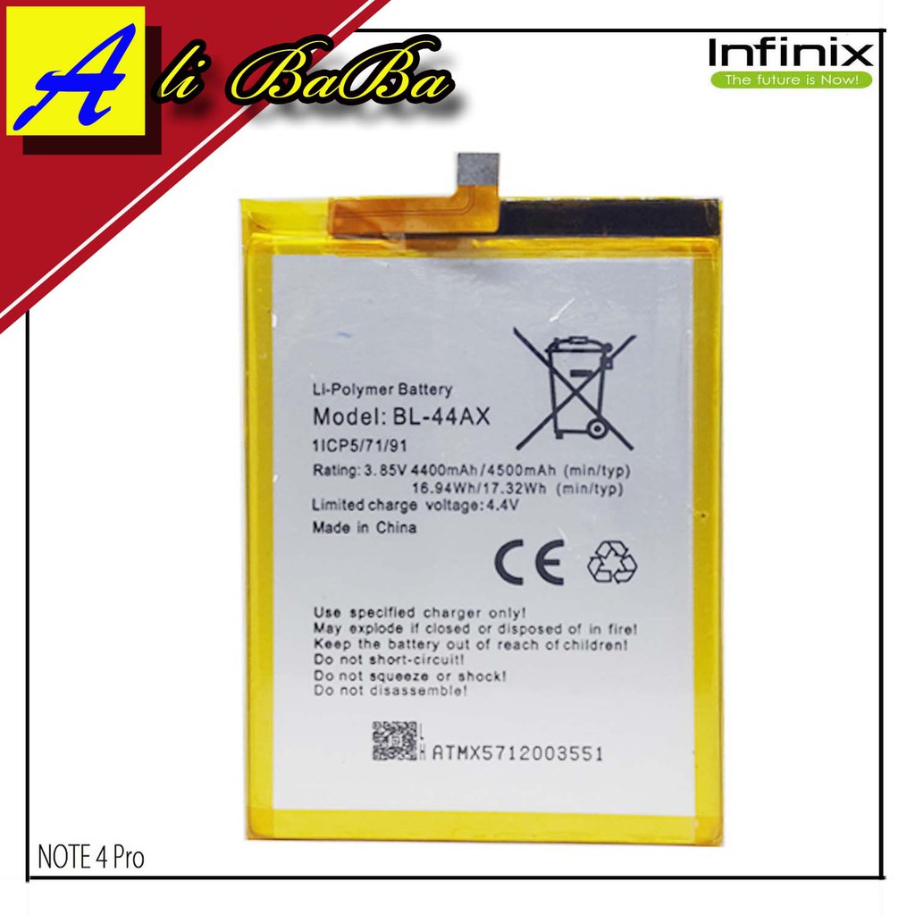 Jual Baterai Handphone Infinix Note 4 Pro BL-44AX Batre HP Infinix Note ...