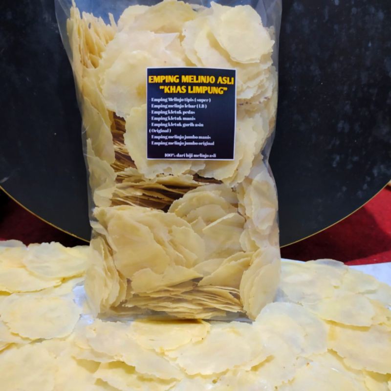 Jual Emping melinjo mentah super tipis 1/2kg asli khas limpung | Shopee ...