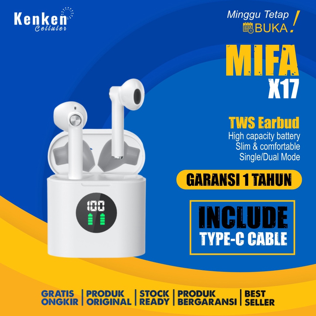 Jual Earbuds Mifa X17 Wireless TWS Earbuds Headset Bluetooth 5.0 ...