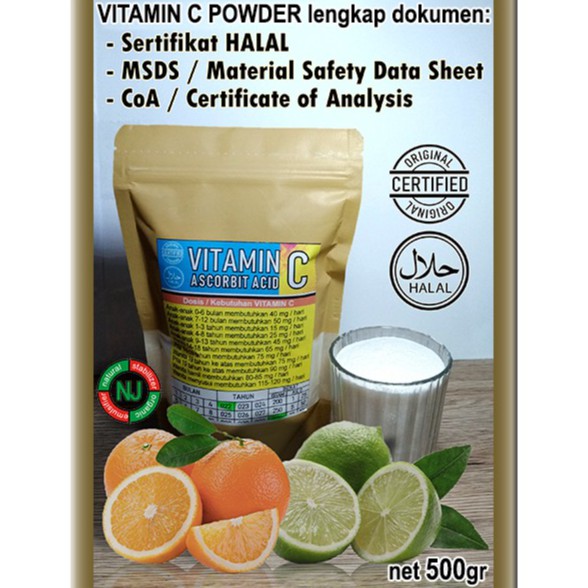 Jual Vitamin C murni bubuk / pure ascorbic acid powder (1kg) | Shopee Indonesia