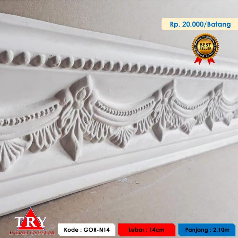 Jual List Profil Gypsum motif GORDEN (new) lebar 14cm - Original ...