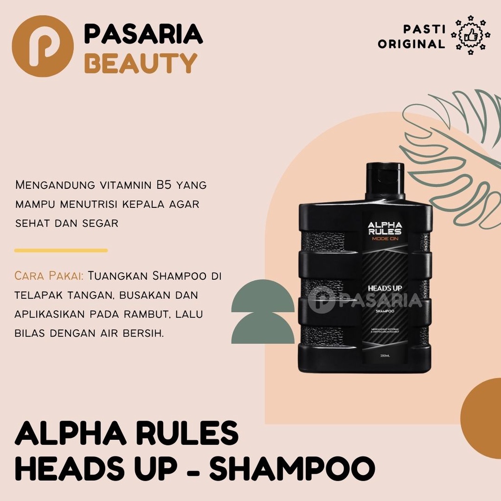 Jual ALPHA RULES SHAMPOO Pria Heads Up Men/Shampo Laki Laki Perawatan ...