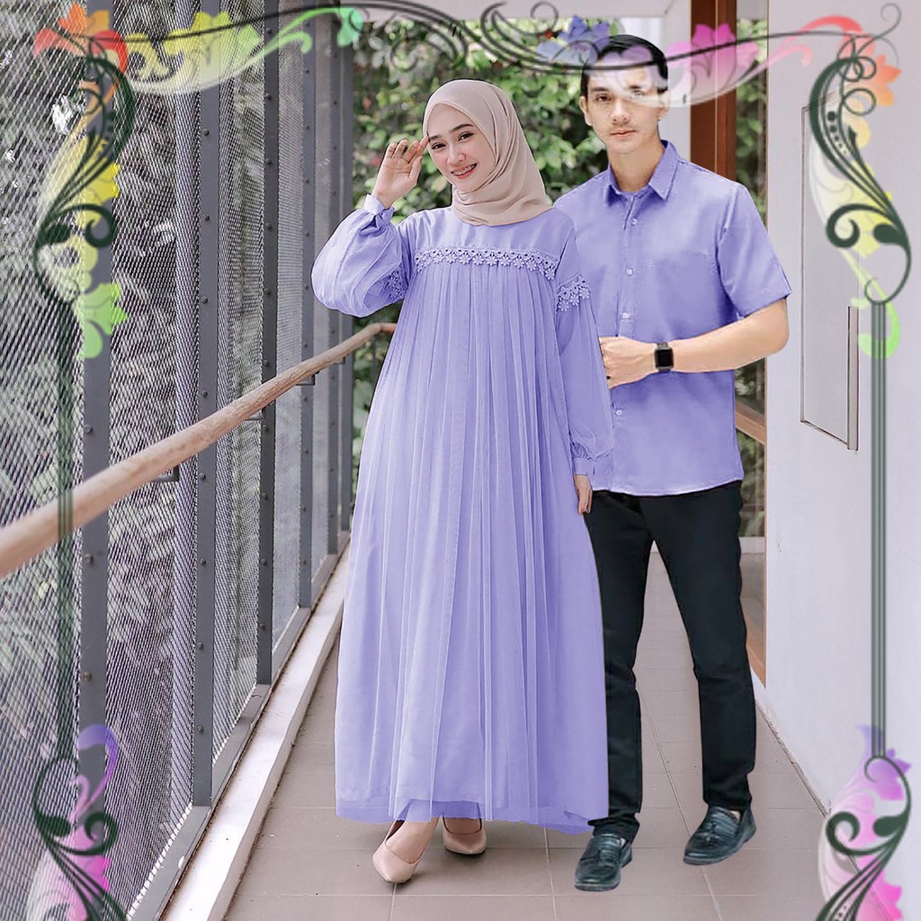 Jual Baju Couple Pasangan Terbaru 2022 Gamis PolosFarhana Couple Baju ...