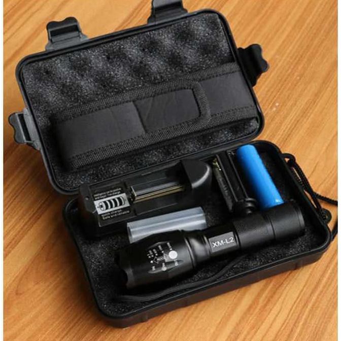 Jual Paket Senter LED E17 CREE XM-L2 8000 Lumens Baterai Charger Pouch ...