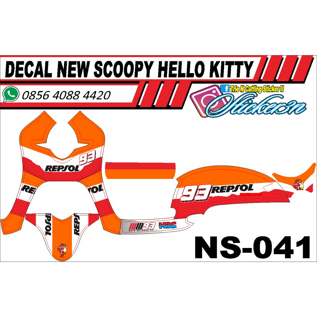 Jual Decal Sticker Full Bodi Honda Scoopy New Repsol, Sticker Repsol ...
