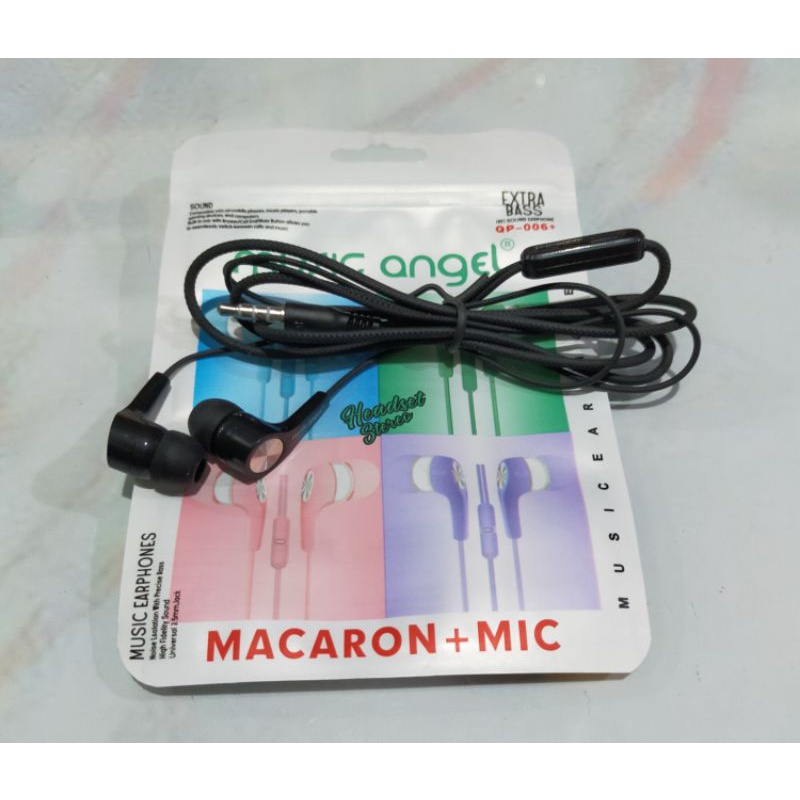 Jual Headseat Music Angel Macaron / Handsfree Music Angel Macaron Plus ...