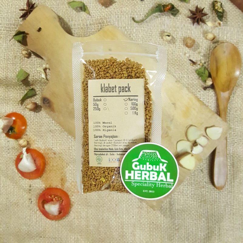 Jual BIJI KLABET KERING 250 GRAM - Trigonella Foenum Graecum - MURNI ...