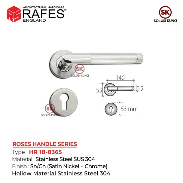 Jual Handle Pintu Roses RAFES ENGLAND Stainless Steel SUS 304 | HX 5638 ...
