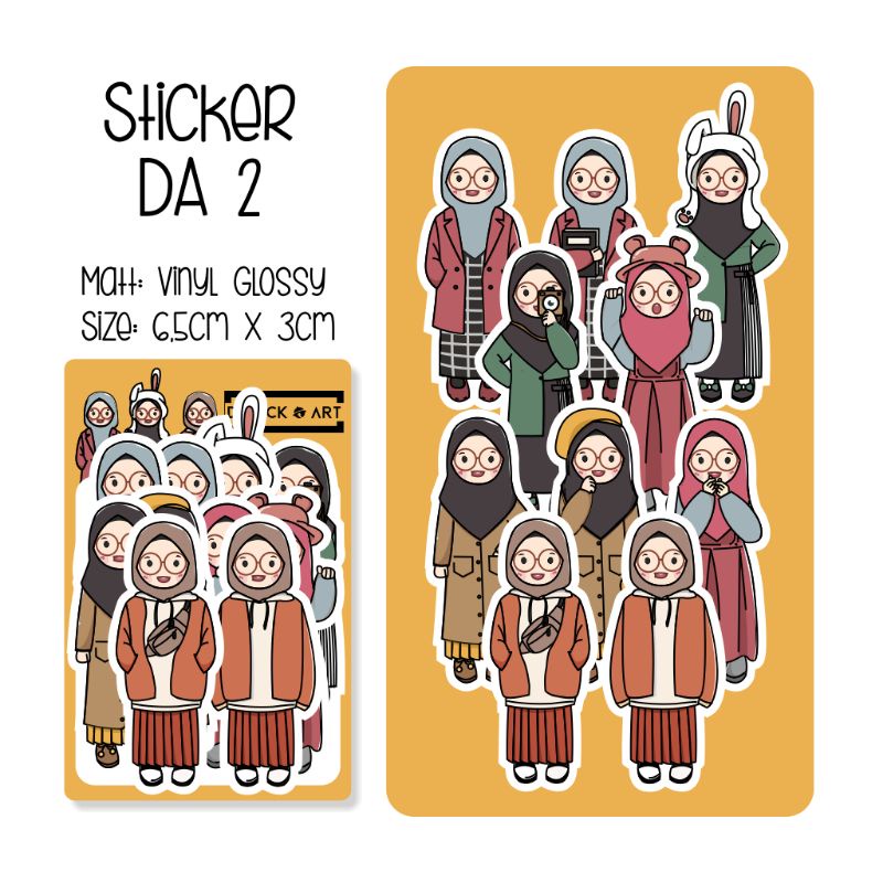 Jual 10 Pcs Stiker Sticker Girl Cewek Hijab Kartun Cartoon Aesthetic ...