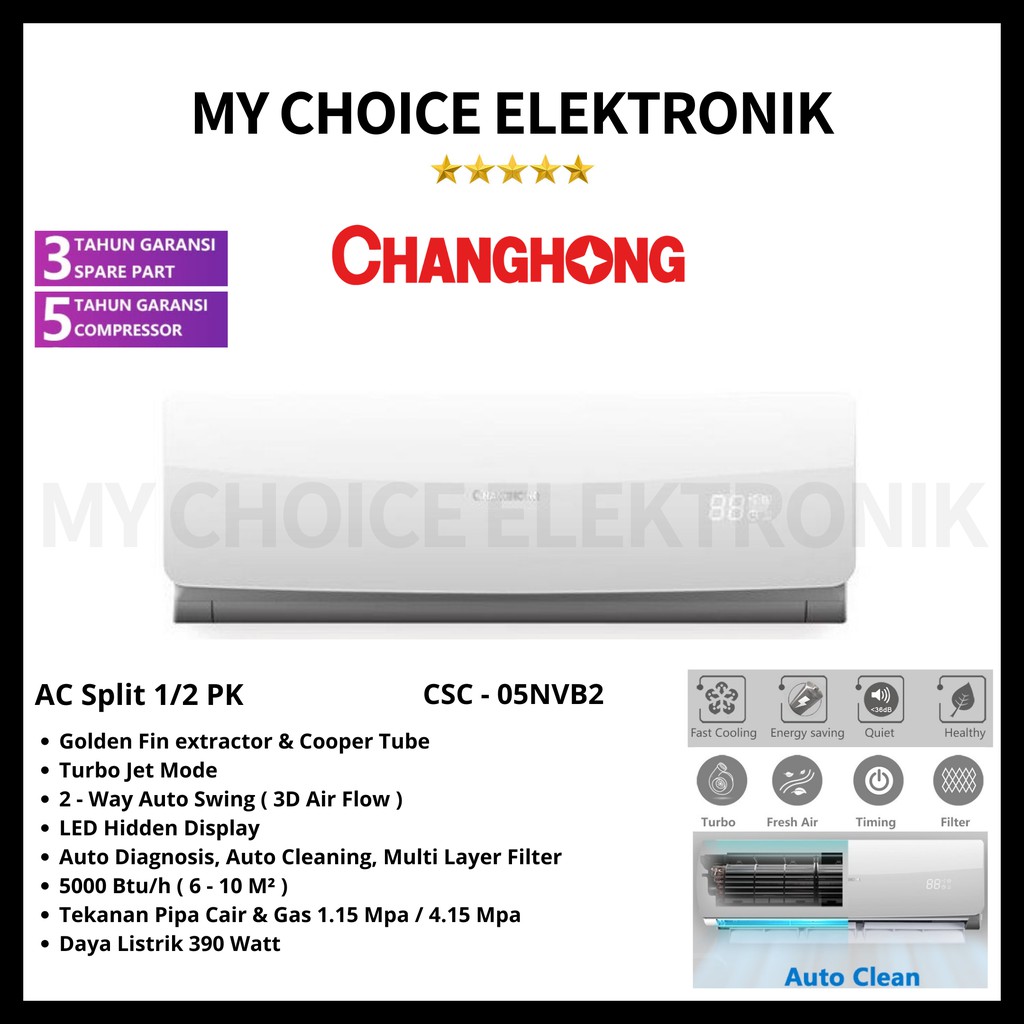 Jual Changhong CSC-05NVB4 / CSC05NVB4 AC SPLIT 0,5PK (UNIT ONLY ...