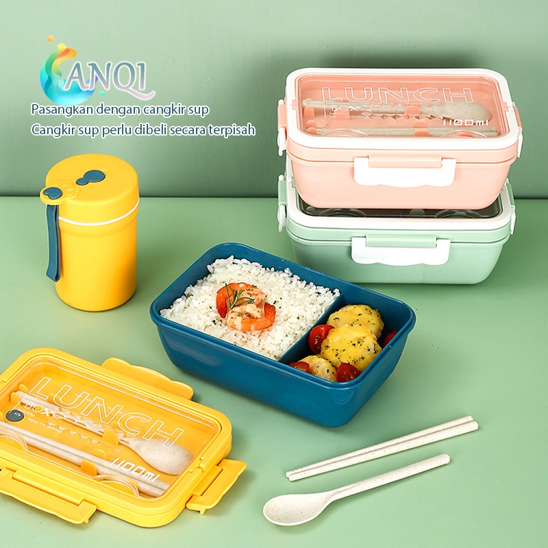 Jual Kotak Makan Siang Bahan Jerami Pegangan / Lunch Box Set / Bpa Free / PP Jerami Gandum ...