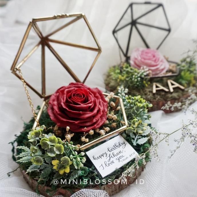 Jual Mawar Clay Wooden Gold Terrarium / Kotak Cincim Ring Bearer ...