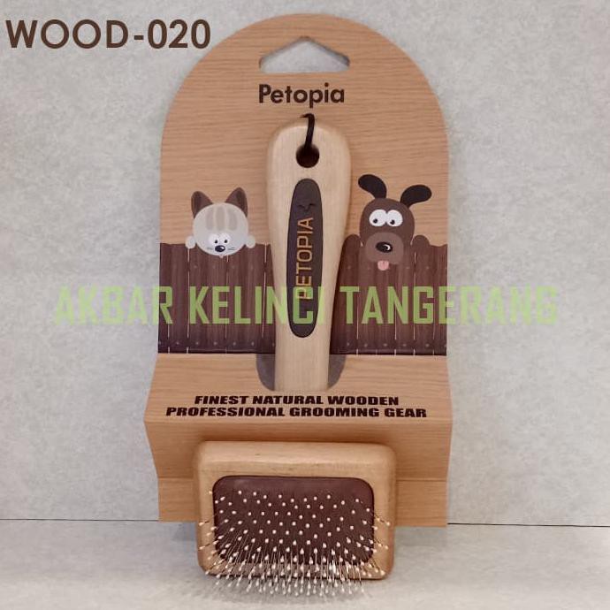 Jual Dapatkan Sisir Grooming Hewan Kucing Anjing Kelinci Petopia Wood ...