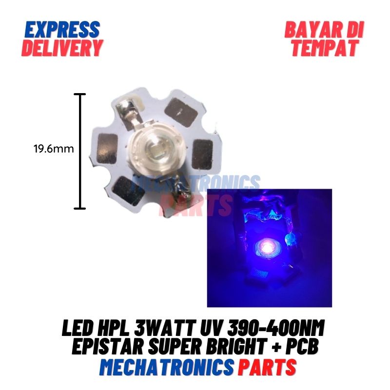 Jual LED HPL 3WATT UV 390-400NM EPISTAR SUPER BRIGHT + PCB | Shopee ...